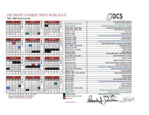 School Year Calendar | Detroit Community Schools